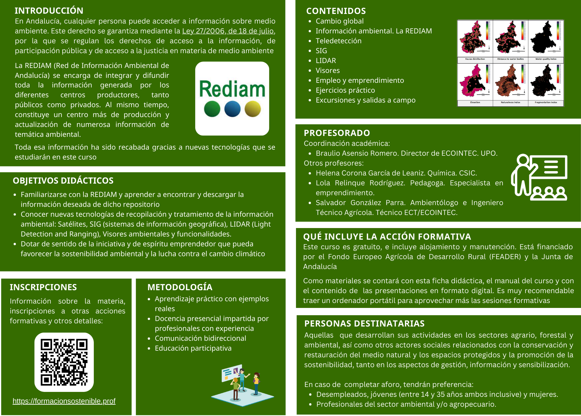 REDIAM y acceso a la información ambiental. Teledetección, SIG, LIDAR ...